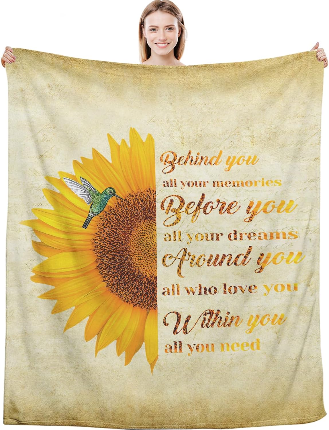 Amazon.com: Sunflower Blanket, Birthday Gifts for Women, Inspirational ...