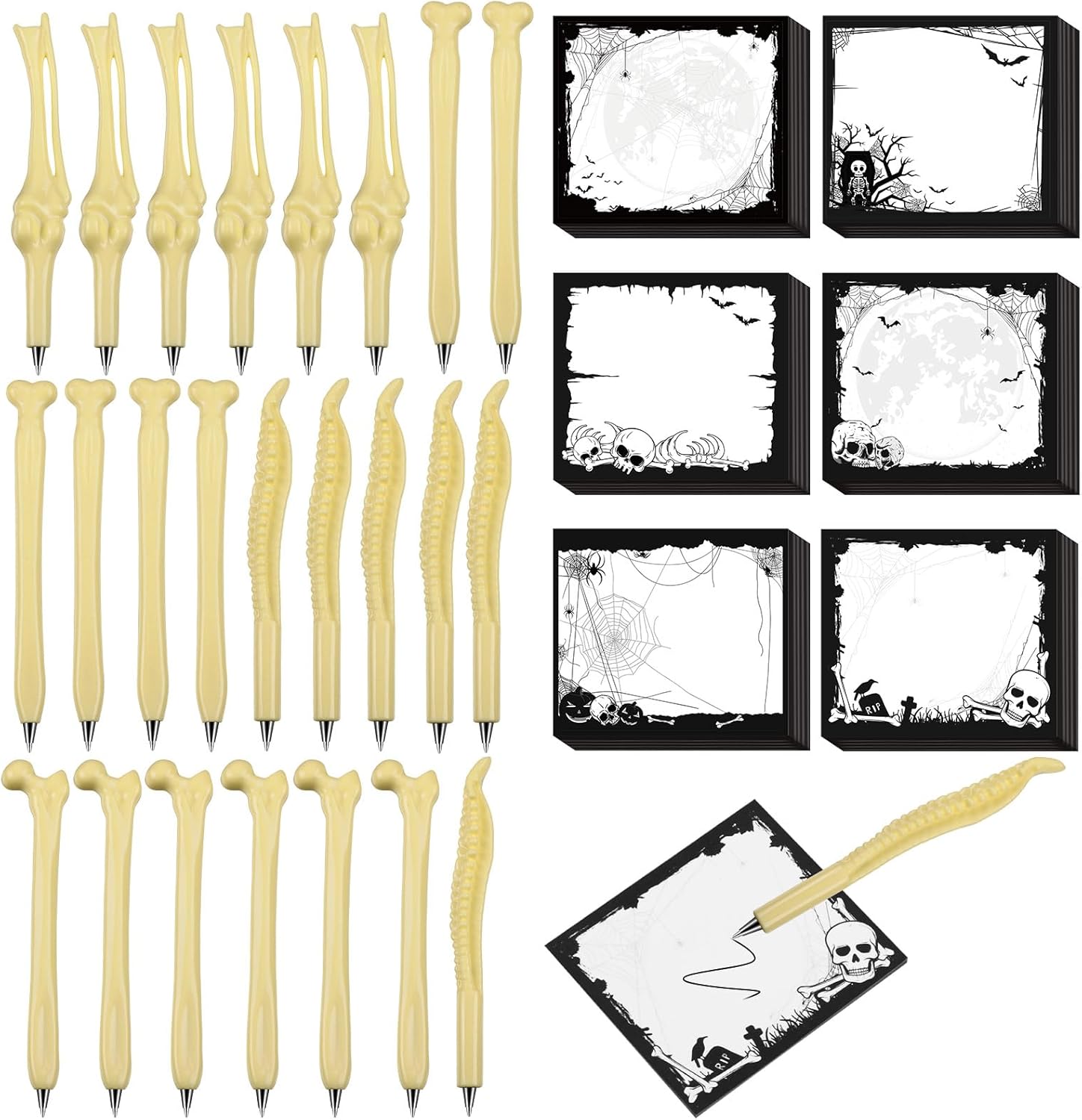 Amazon.com : Halloween 48 Pieces Bone Shape Ballpoint Pens and ...