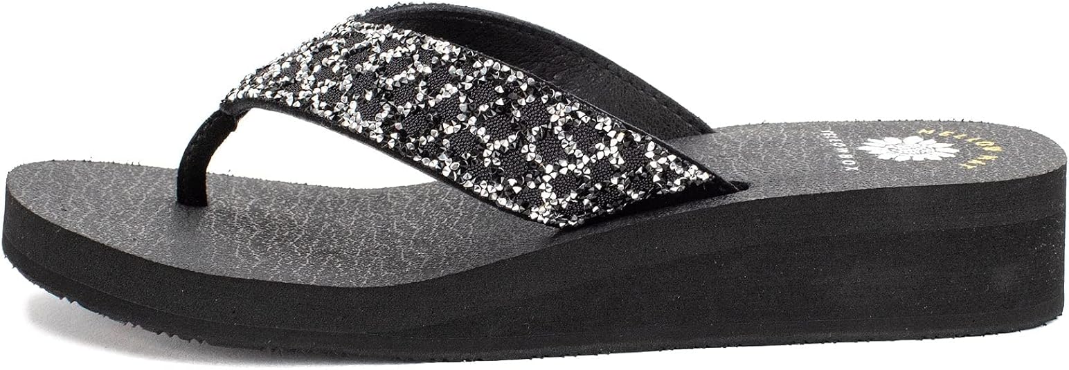 Amazon.com | Yellow Box Cesky Womens Sandal 6 BM US Black | Platforms ...