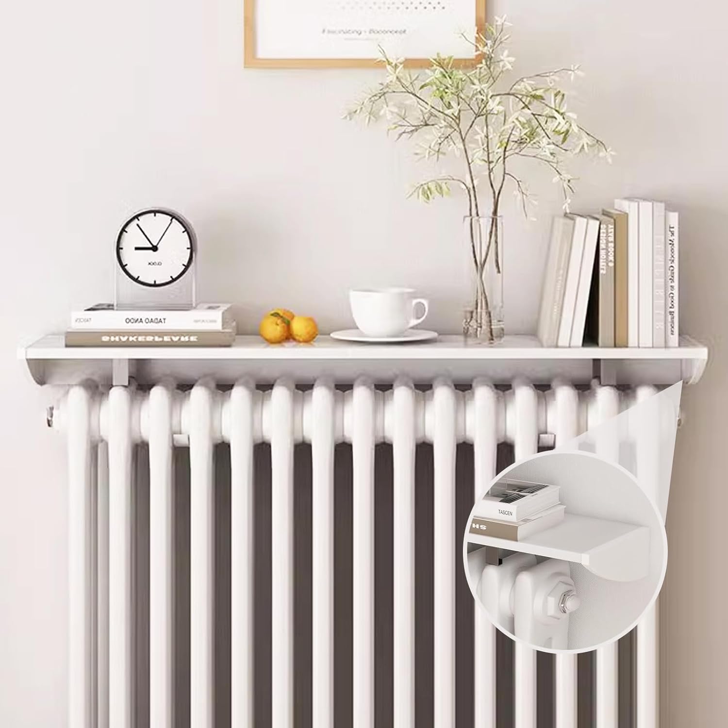 Amazon.com: UVCMDUI Floating Radiator Shelf White, Aluminum Alloy ...
