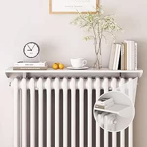 Amazon.com: UVCMDUI Floating Radiator Shelf White, Aluminum Alloy ...