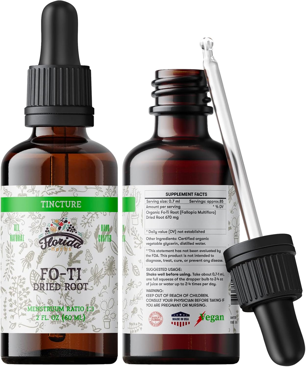 Amazon.com: Fo-Ti Root Tincture, Organic Fo Ti Root Extract (Fallopia ...
