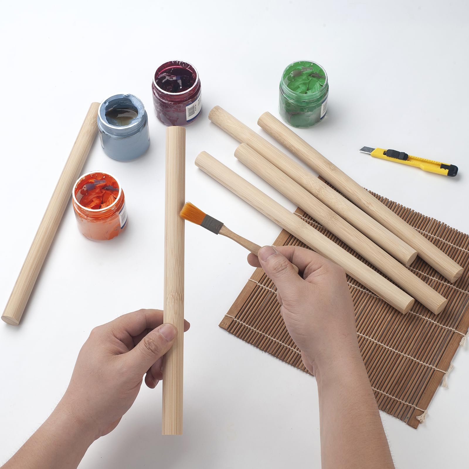 Snapklik.com : Wooden Dowel Rods Round Wood Dowels Macrame Dowel, 6 PCS ...