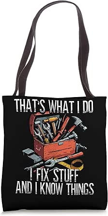 Amazon.com: Handyman, That's What I Do I Fix Stuff, Craftsman Tote Bag ...