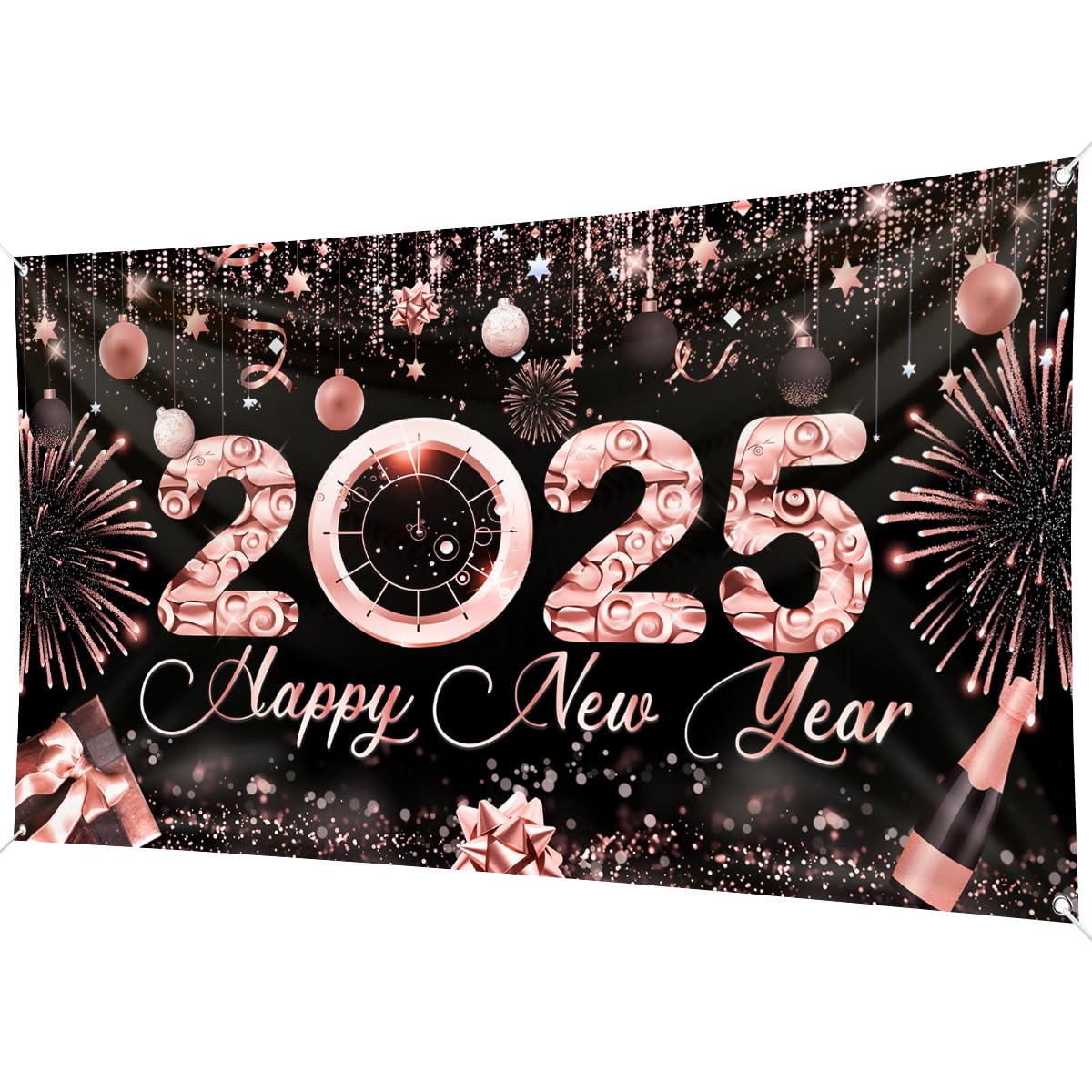 Amazon.com: 2025 Happy New Year Backdrop Banner 78 x 43 Inch Large Size ...