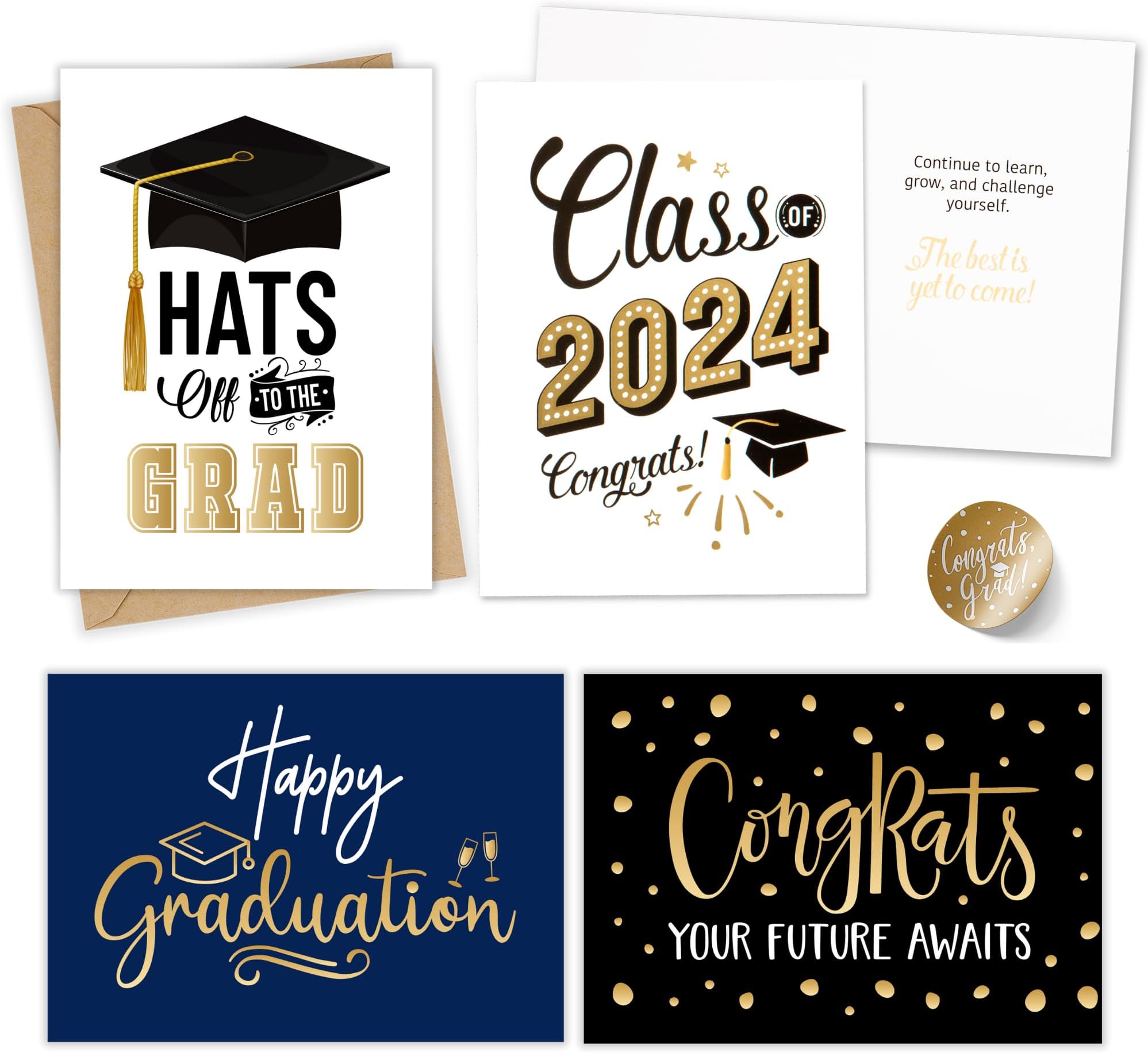 Amazon.com : 24 Pcs Graduation Cards Pack, Graduates Congratulation ...