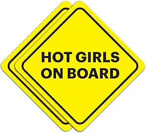 Amazon.com - Hot Girls on Board Sticker 3x3 – Funny Yellow Diamond ...