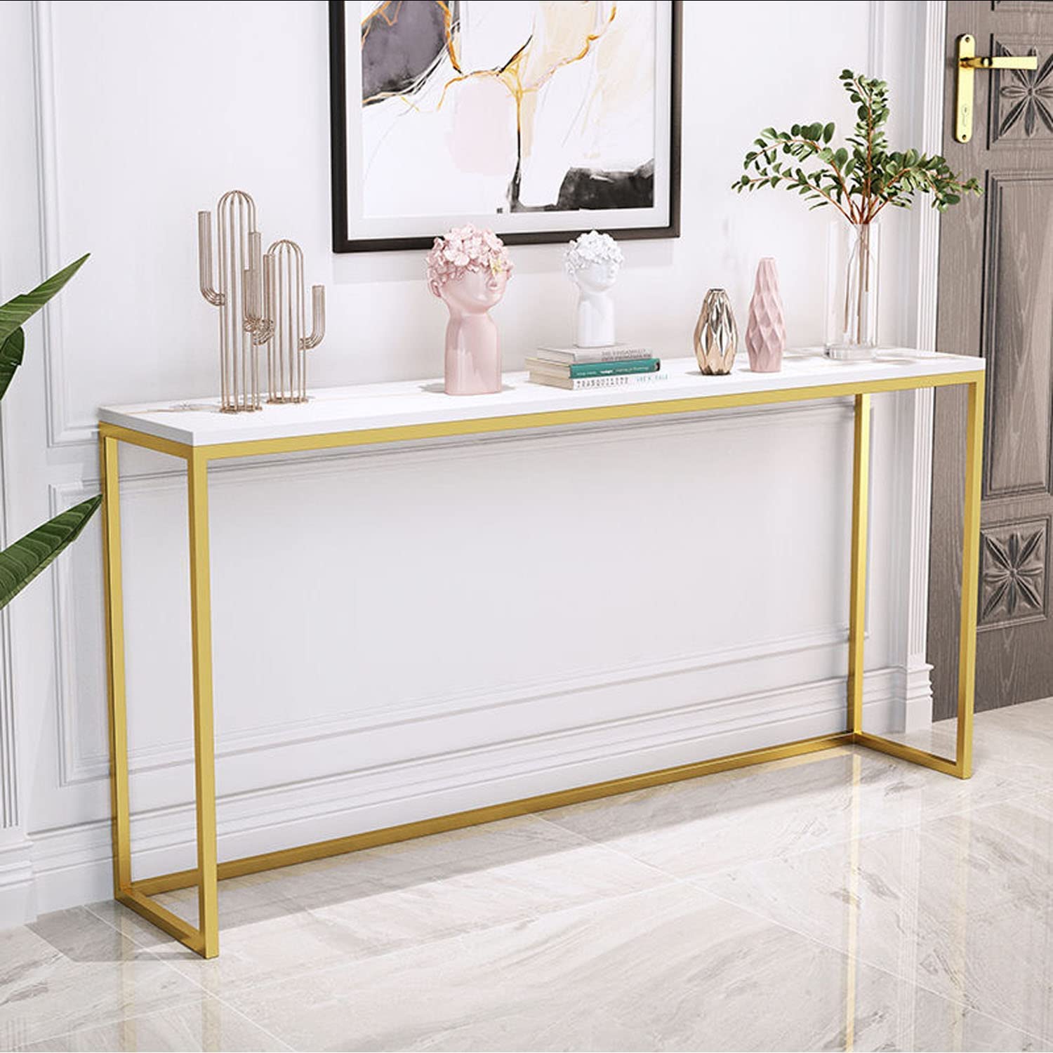 C&C Home Console Table, Bar Coffee Shop Dining Table Marble Console ...
