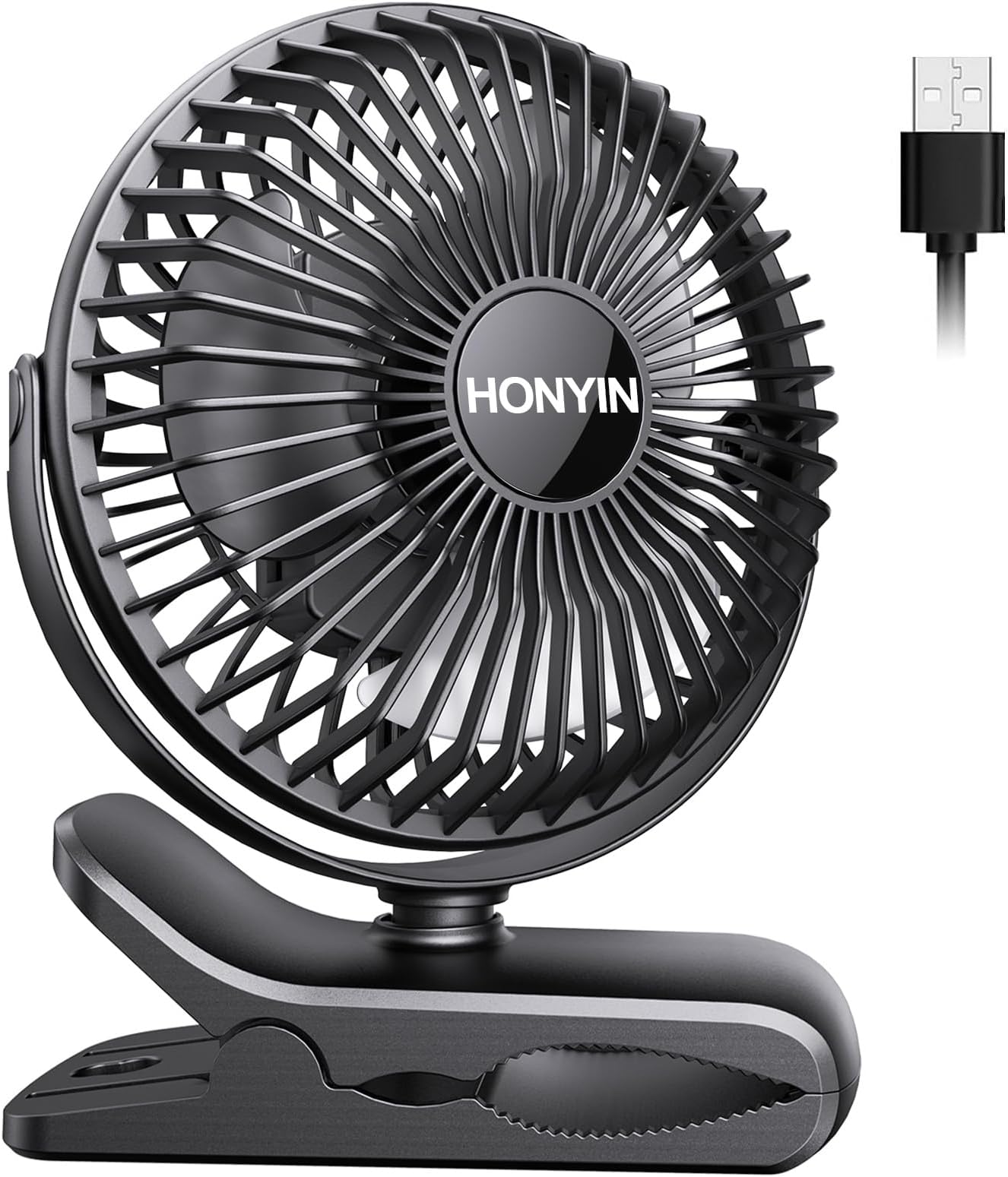 Amazon.com: THRRLY Desktop Fan, Monitor Clip on Fan with 2 Fan Heads, 3 ...