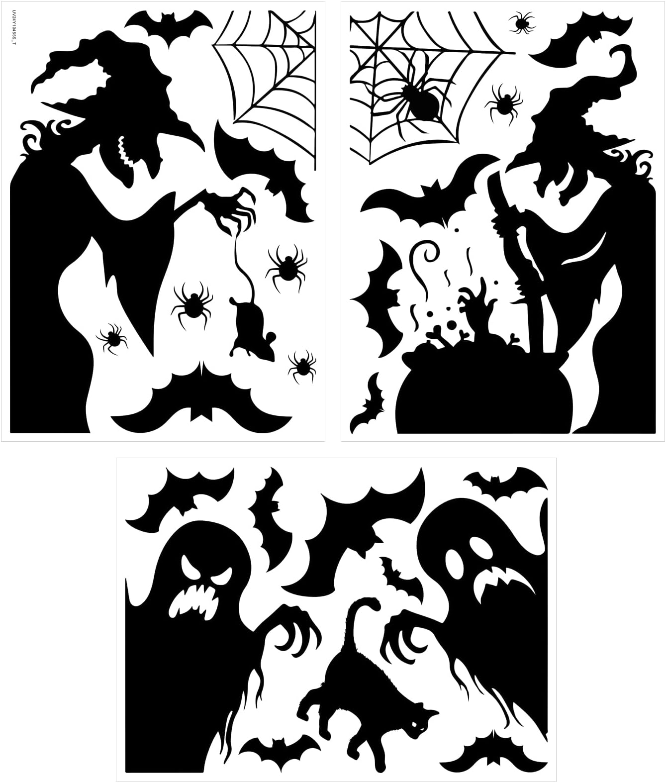 Amazon.com: 3 Pieces Halloween Glow Wall Stickers Halloween Witch Bats ...