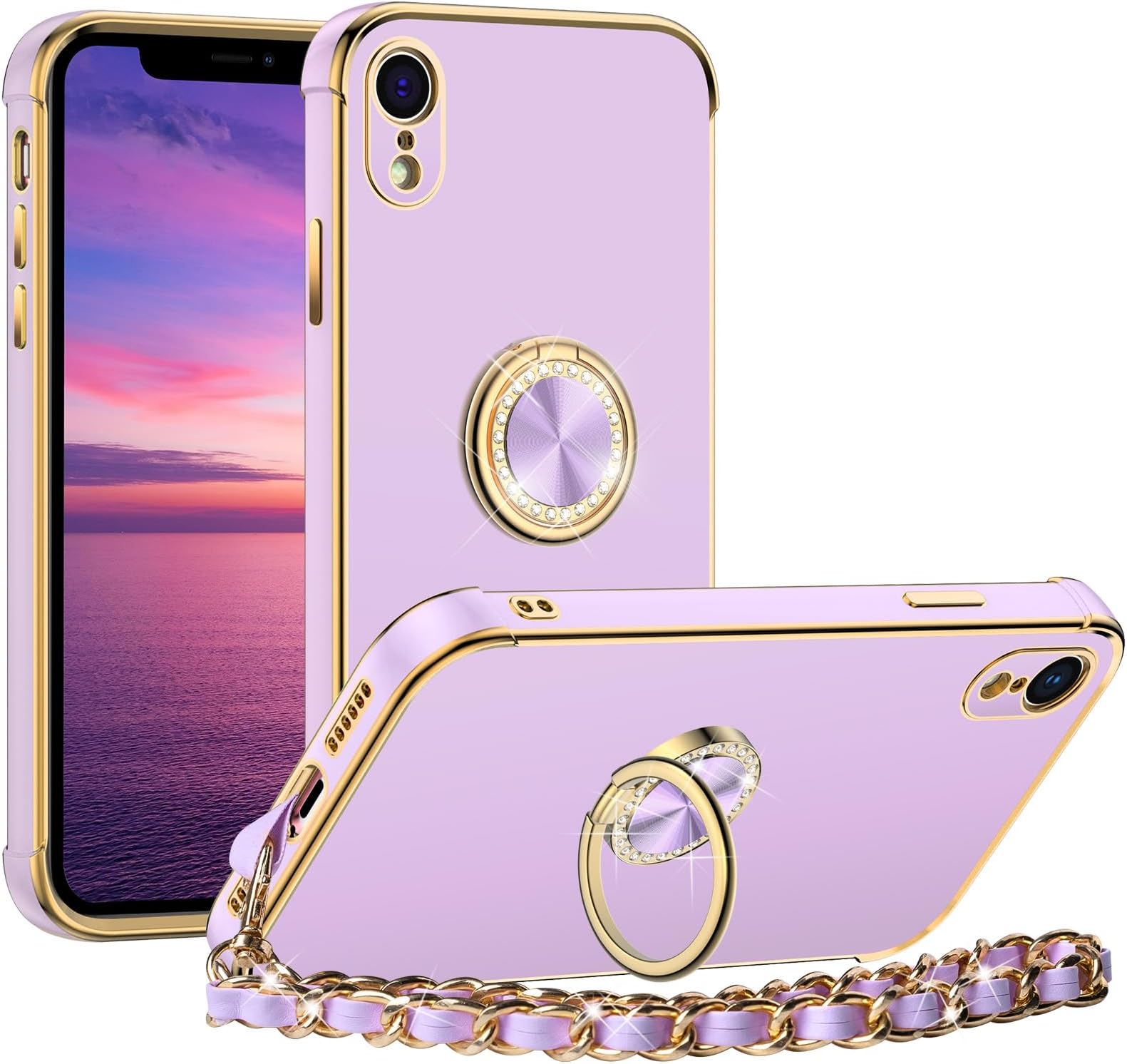 Amazon.com: Miss Arts for iPhone XR Case, Ring Holder Stand Luxury ...