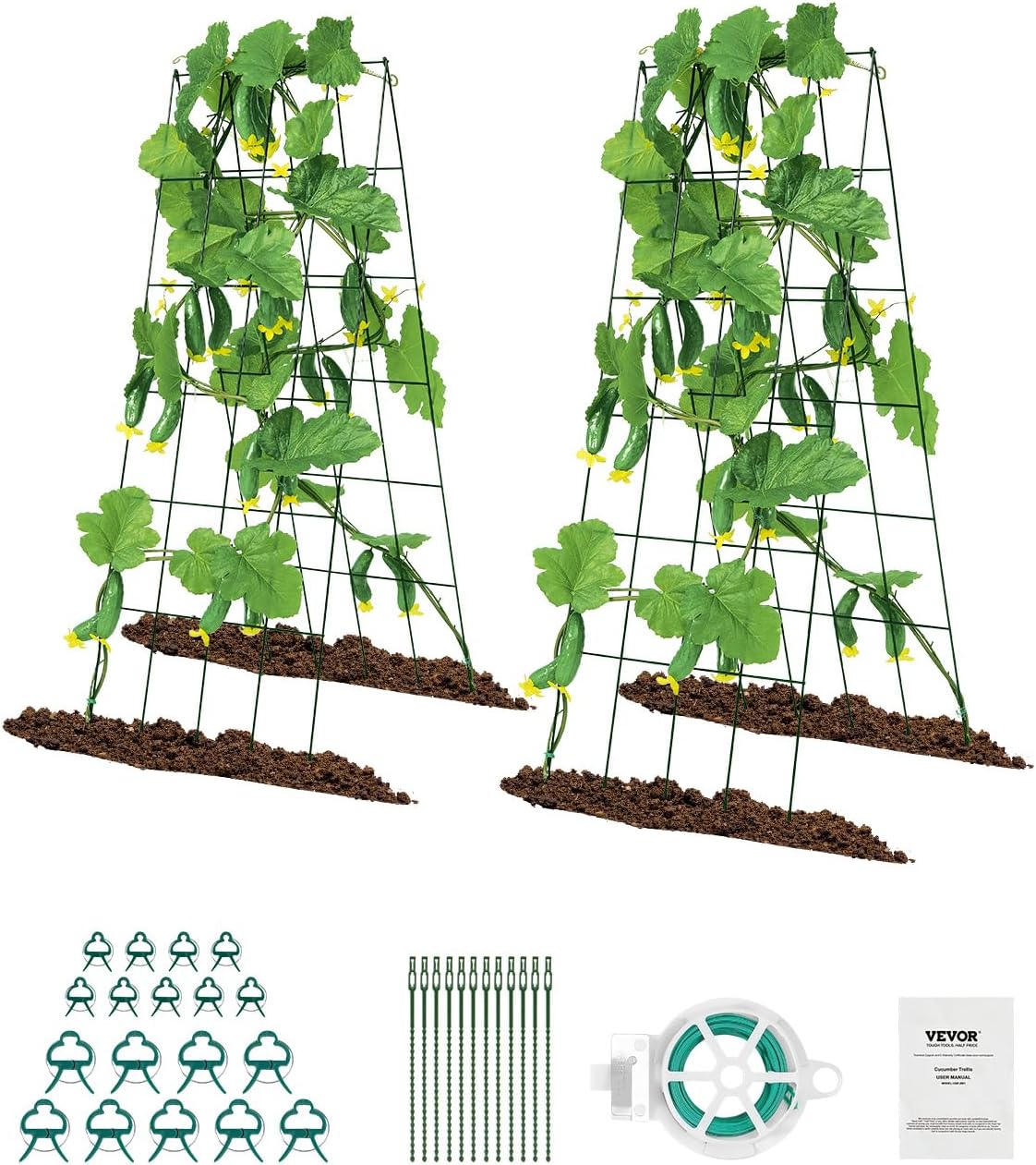 VEVOR Cucumber Trellis for Climbing Plants, 39" x 32" Foldable Cucumber ...