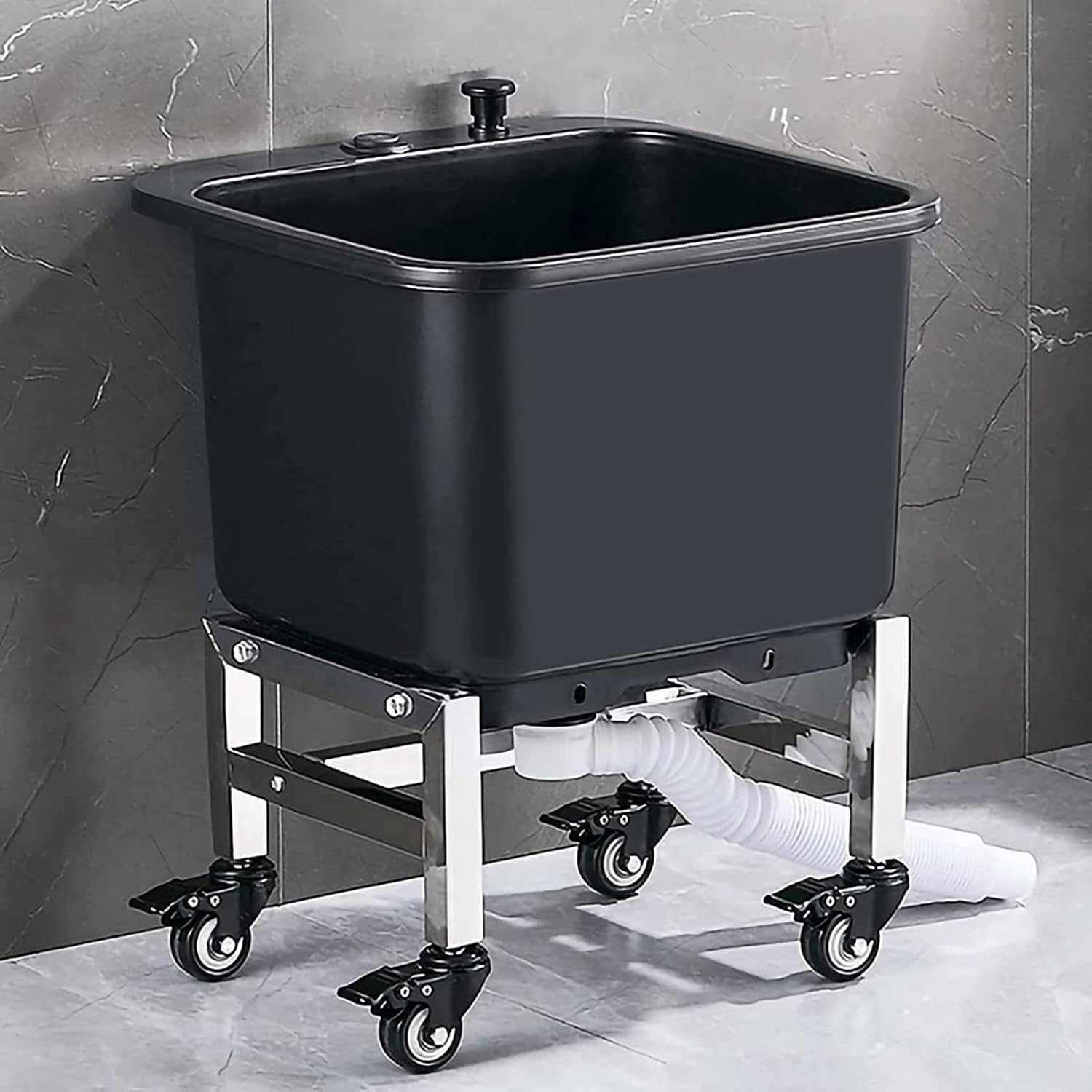 Amazon.com: Floor Mop Sink With Roller, Commercial Mop Service Basin ...