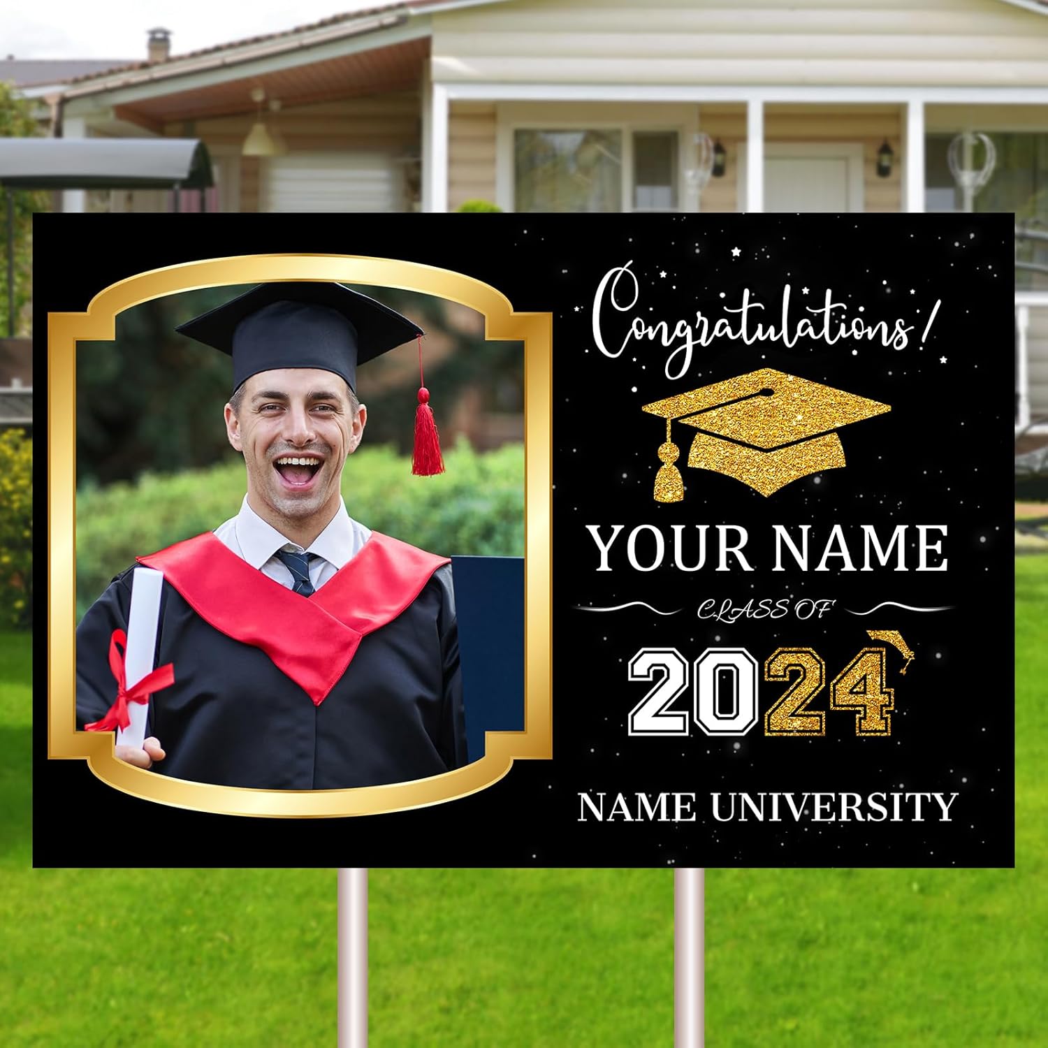 Amazon.com : Personalized Graduation Yard Sign Class of 2024 with Photo ...