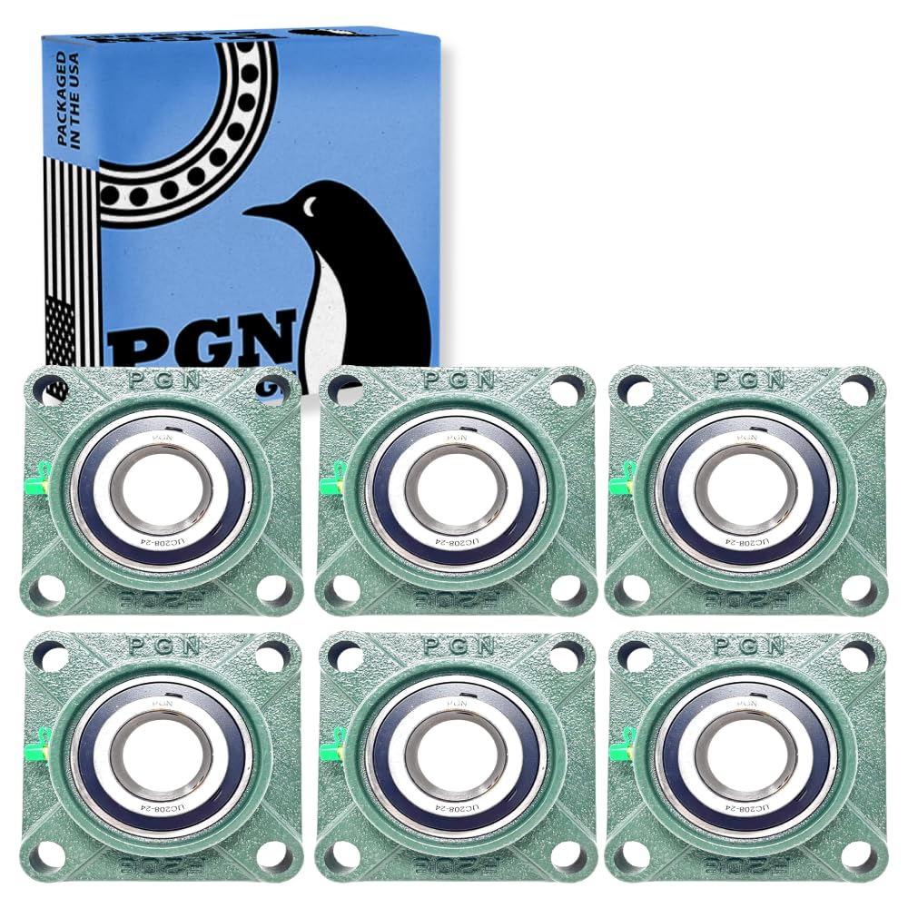 3/4 Bore Mounted Bearings PGN UCF204-12 Pillow Block Bearings - 6 Pack ...