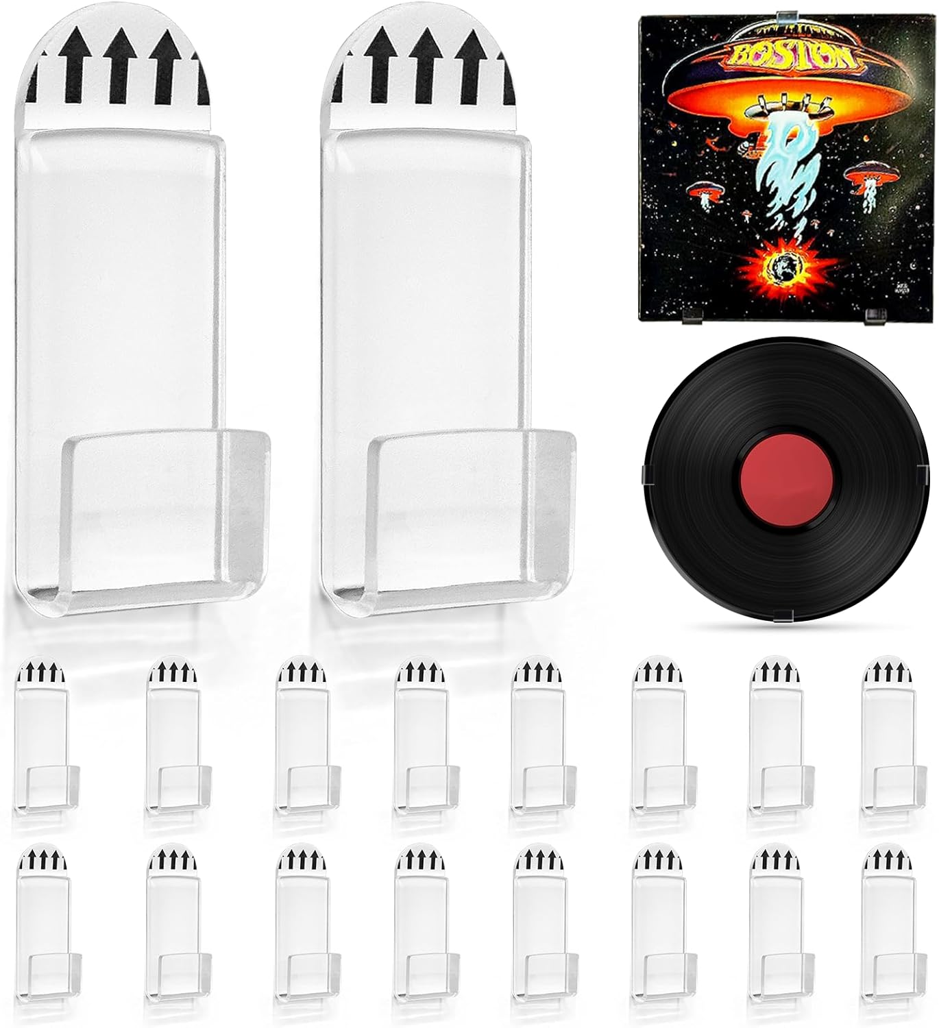 Amazon.com: Vodolo Vinyl Record Wall Mount,18 PCS Acrylic Vinyl Record ...