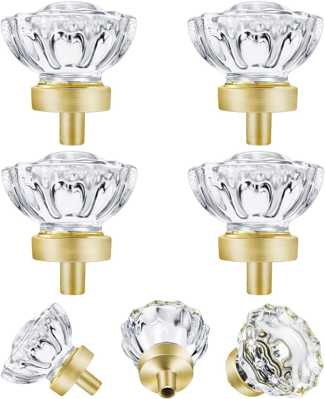 MDPLY 5 Pack Crystal Glass Cabinet Knobs - 30mm Diamond Shape ...