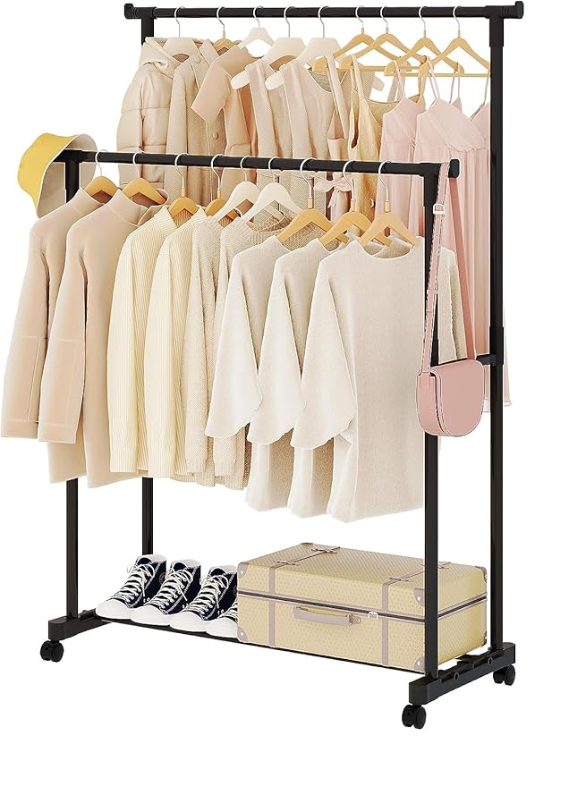 Premium Double Pole Portable Adjustable Stainless Steel Portable ...