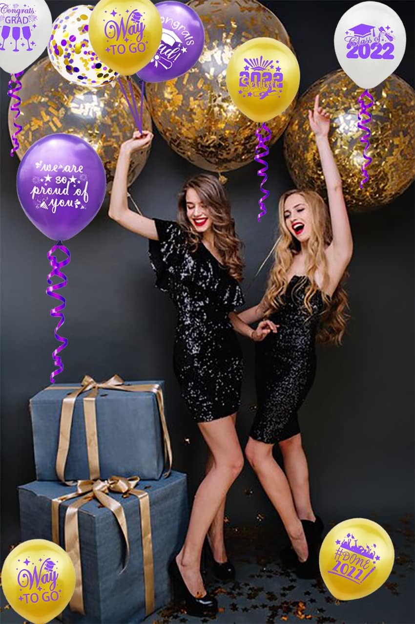 Buy Graduation Balloons 2022 Purple and Gold, Graduation Party ...