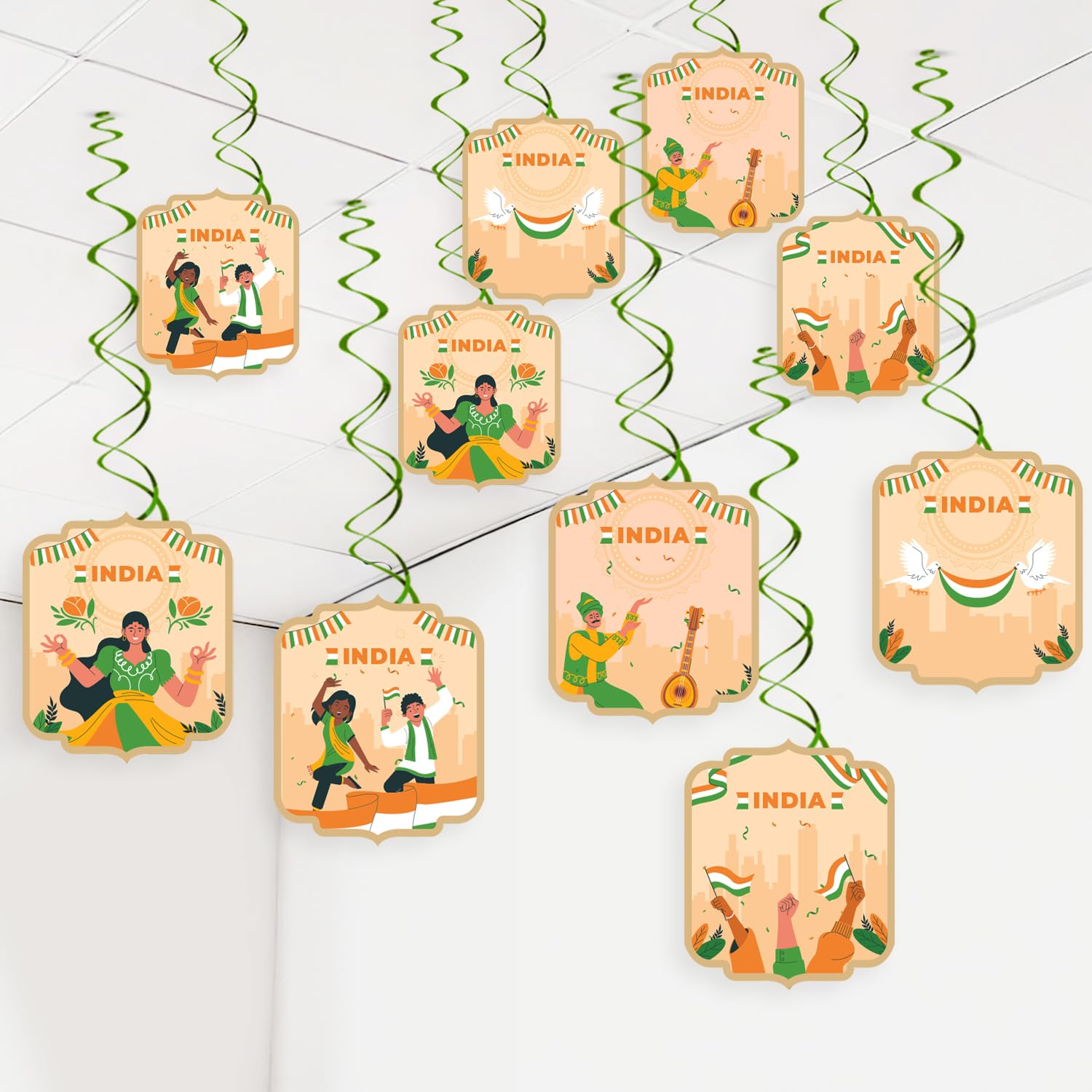 Party Propz Republic Day Decoration Items - 10 Pcs Republic Day Hanging ...