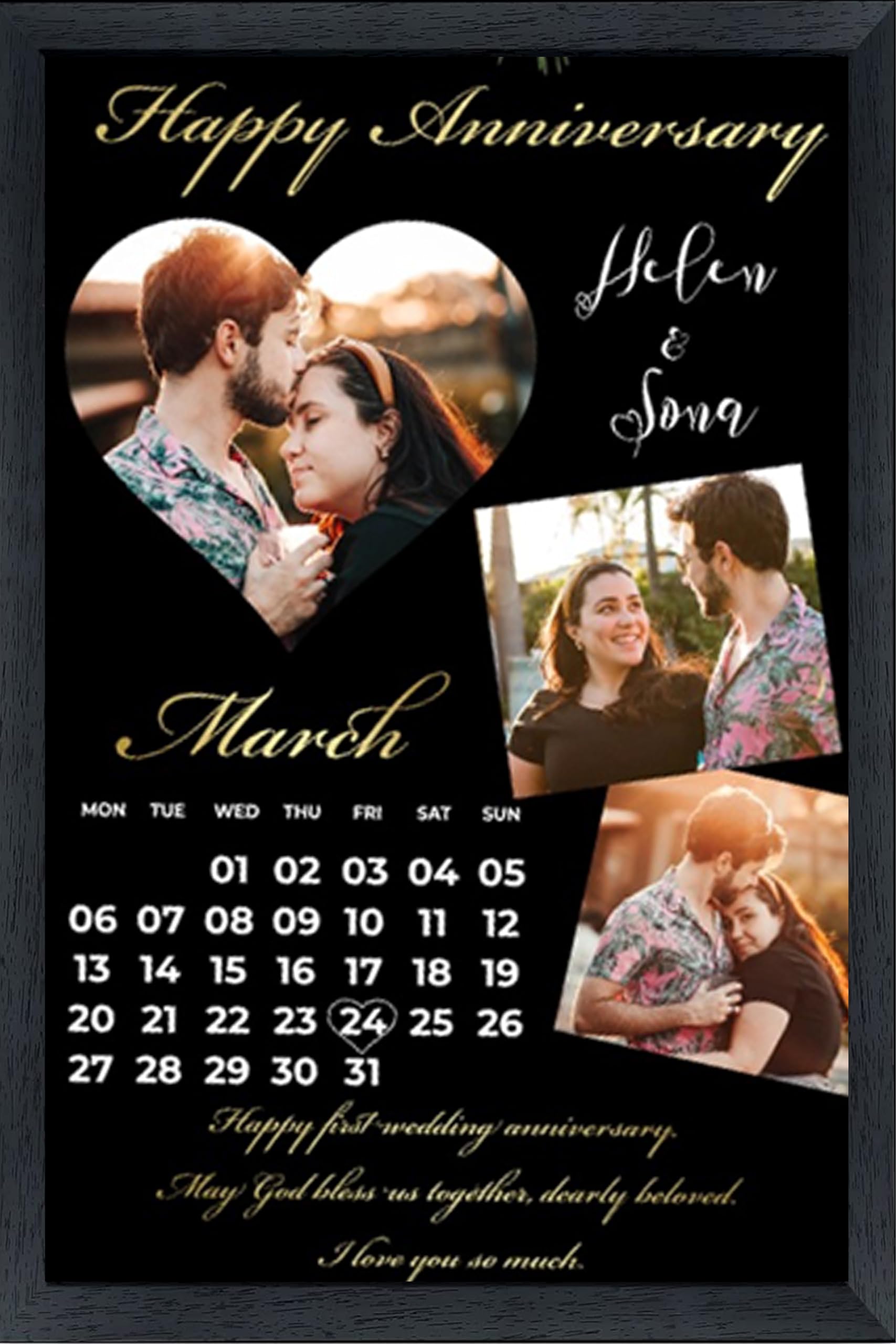 Anniversary Date Frame Personalized Wedding Anniversary Date Calendar