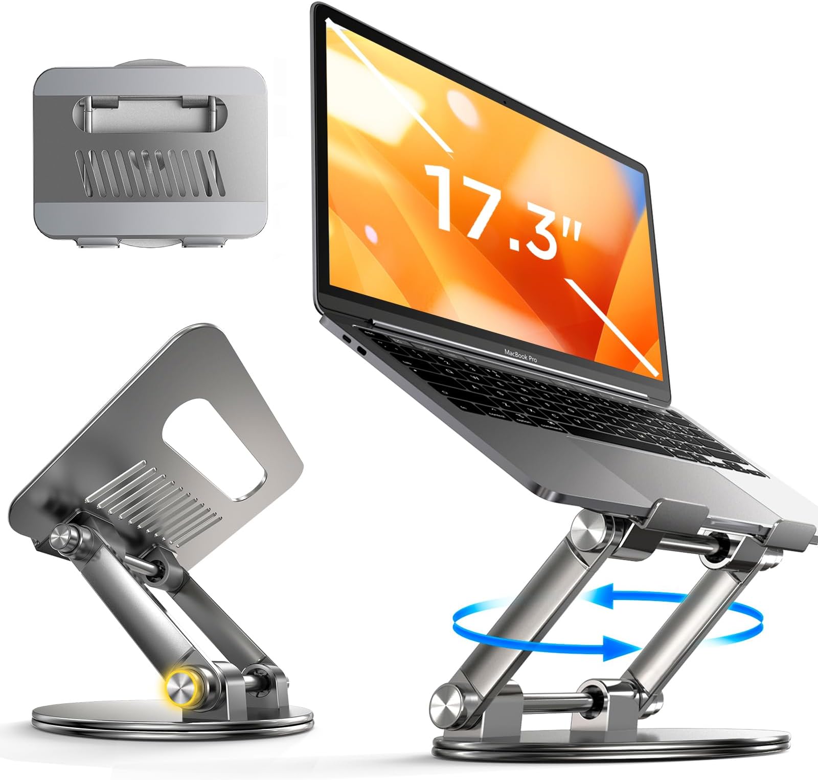 Amazon.com: Swivel Laptop Stand for Desk, Adjustable Height Aluminum ...