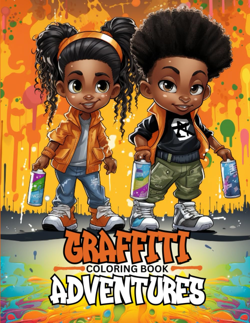 Urban Expressions: Graffiti Adventures Coloring Book for Black Kids ...