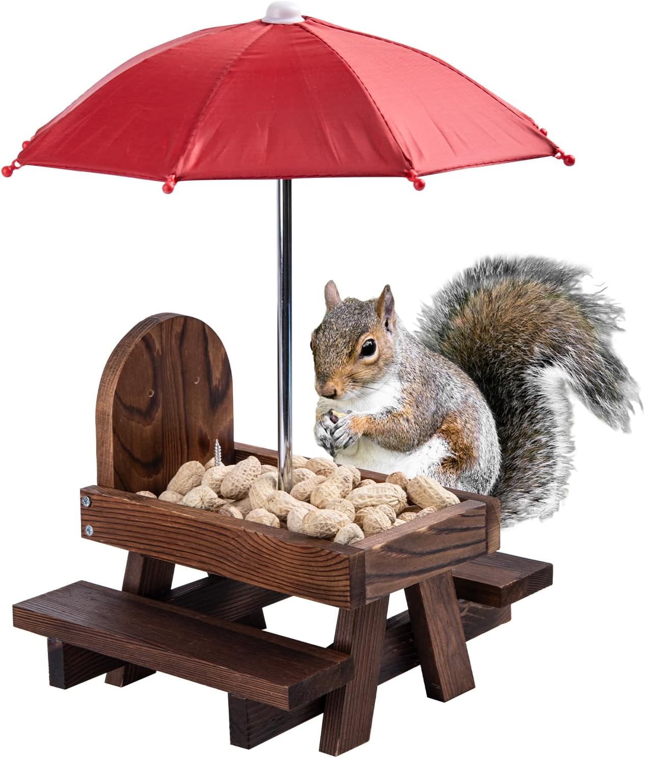 Amazon.com : Table Squirrel Feeder,Soild Wood Squirrel Table Feeder ...