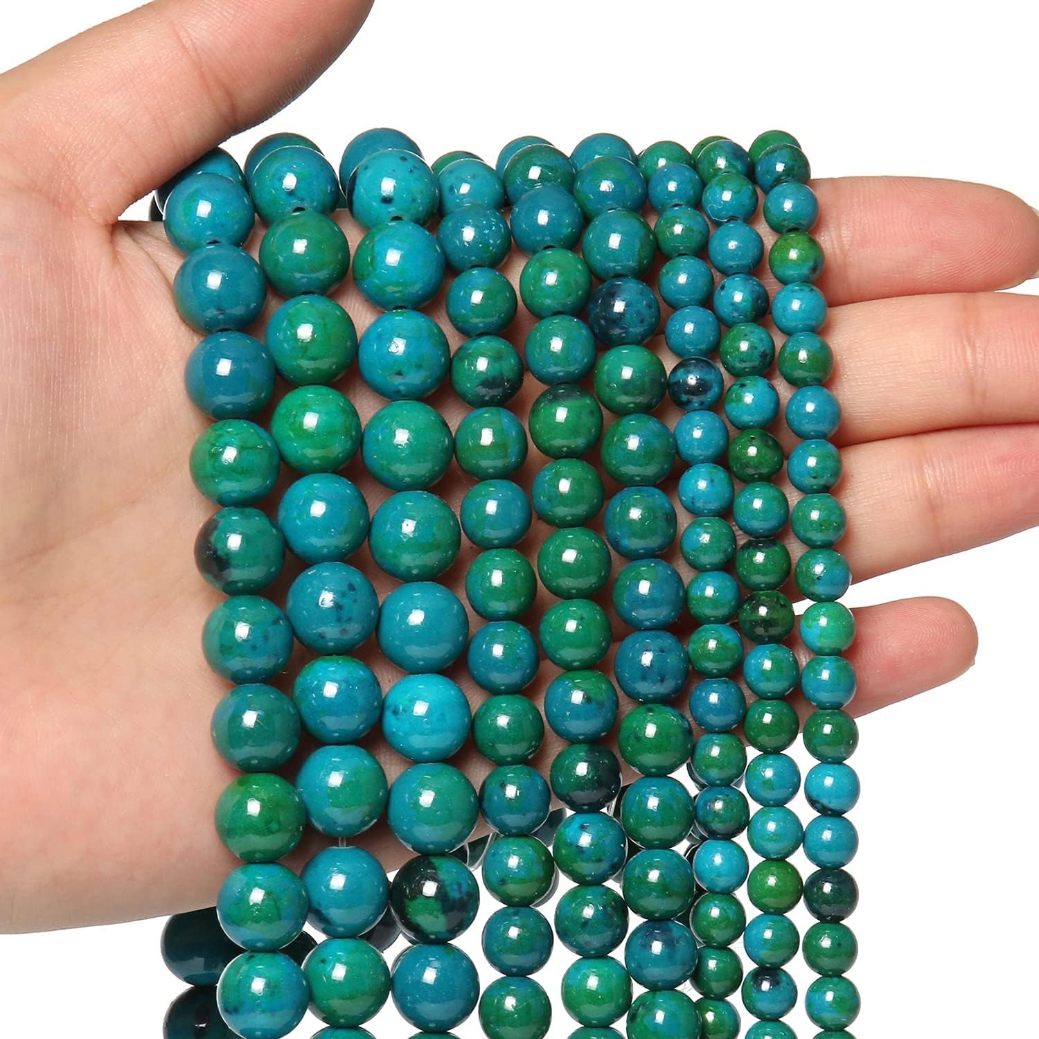 Amazon.com: 35pcs 10mm Natural Stone Beads Phoenix Stone Beads Energy ...