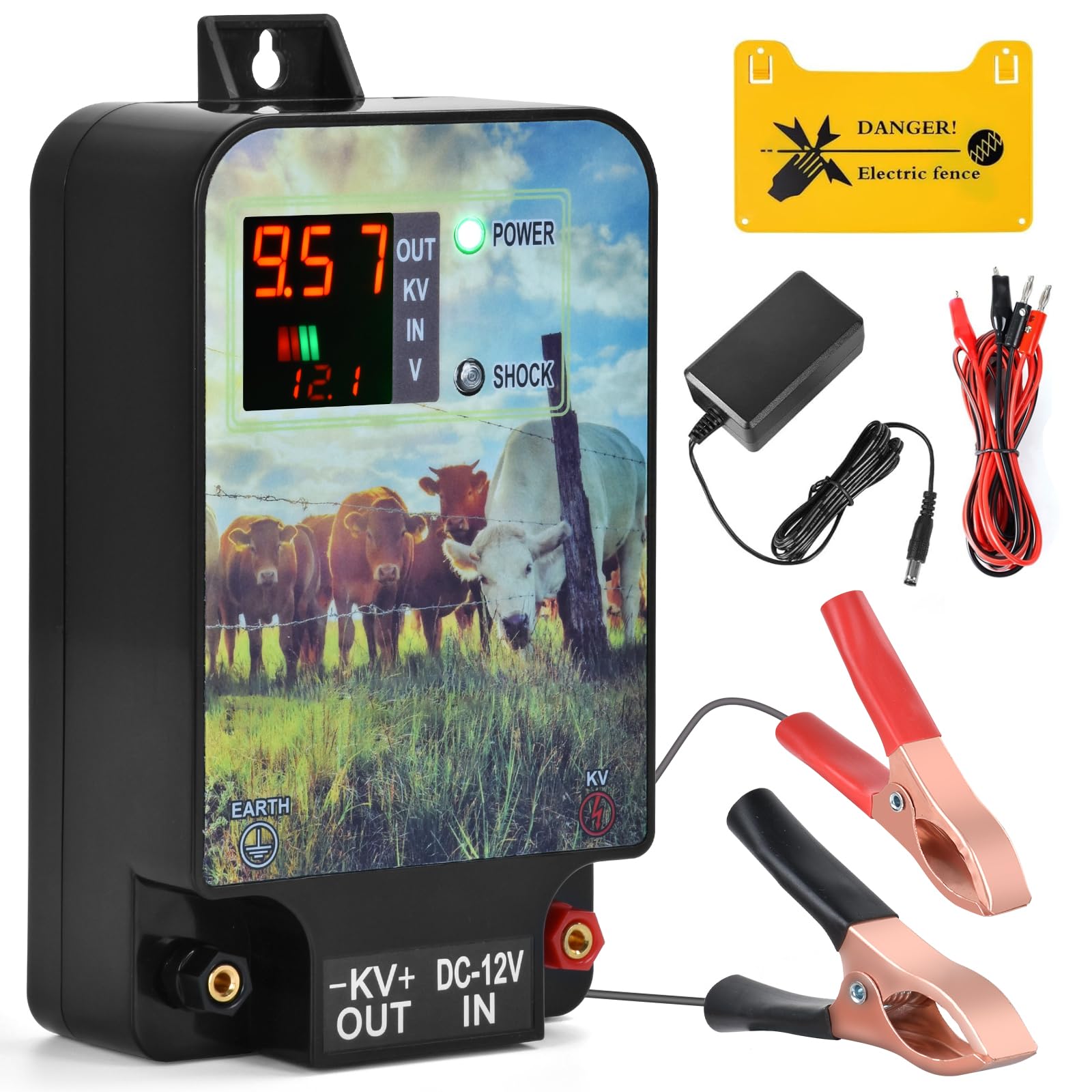Amazon.com: 10 KM Electronic Fence Charger, Electric Fence Safe High ...