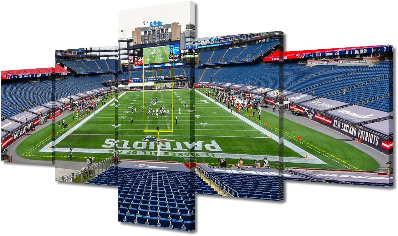 Amazon.com: American Sports Wall Decor Gillette Stadium 5 Pieces Canvas ...