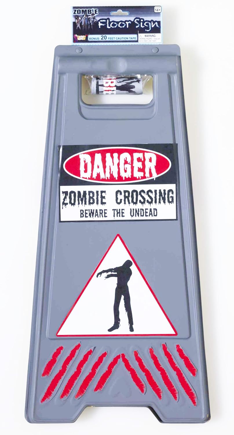 Amazon.com: Forum Novelties Zombie Crossing Sign and Tape Halloween ...