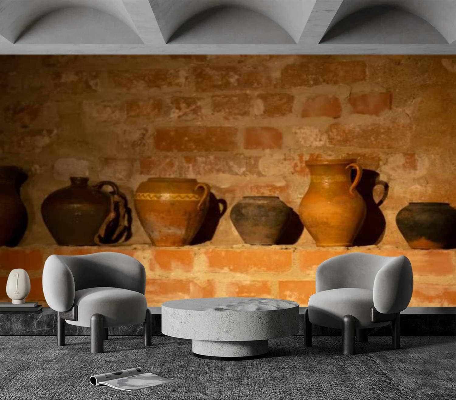AUHOVIMGZ Vintage Retro Pitchers in an Old Brick Basement Canvas ...