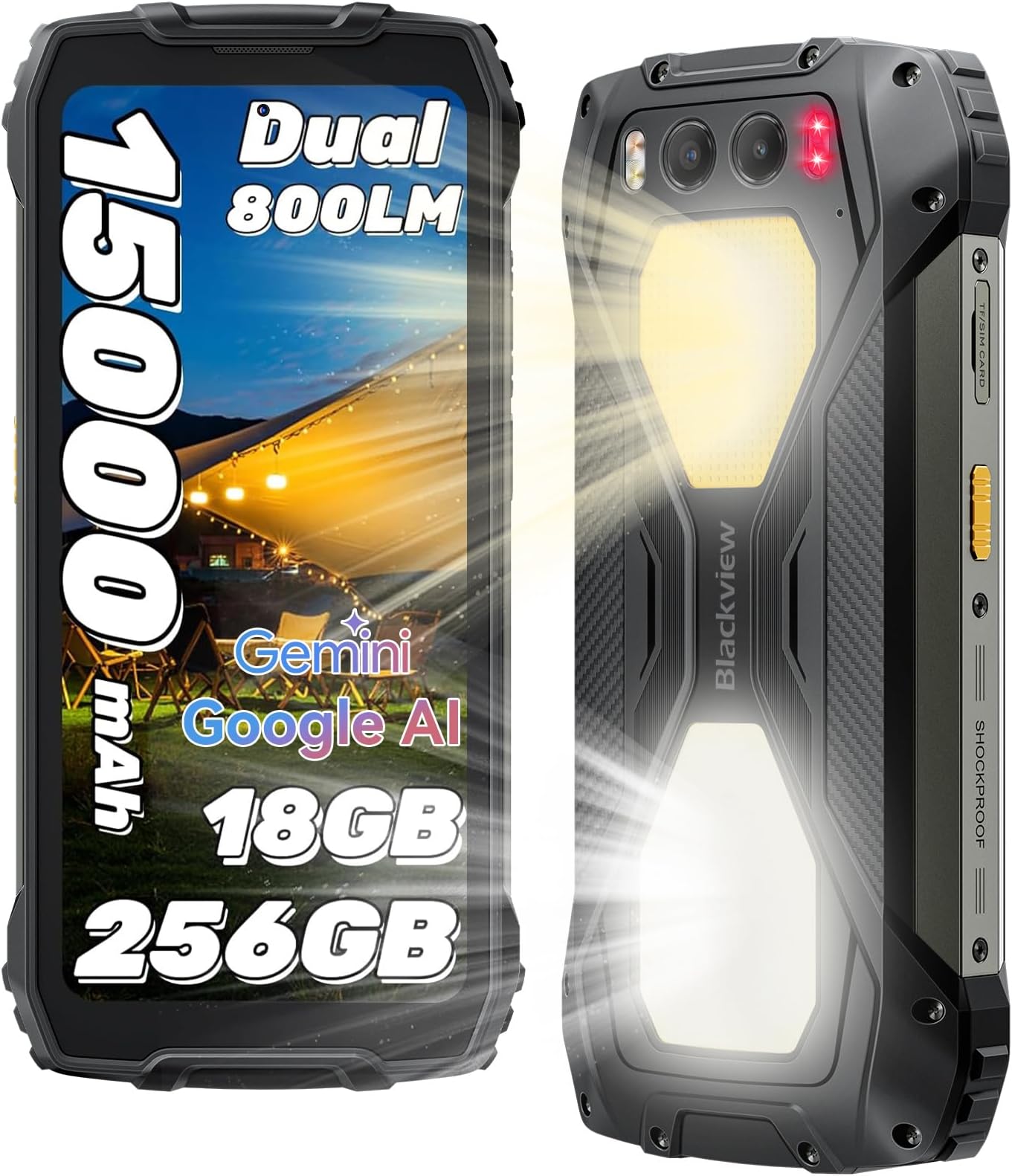 Blackview BV7300 Outdoor Handy Android 14, 15000mAh/45W, 18GB+256GB, 6. ...