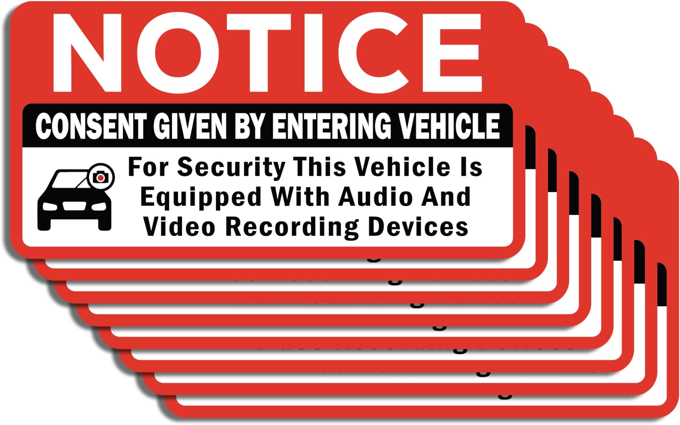 Amazon.com: Sticky Expressions | Notice Vehicle Is Equipped With Audio ...