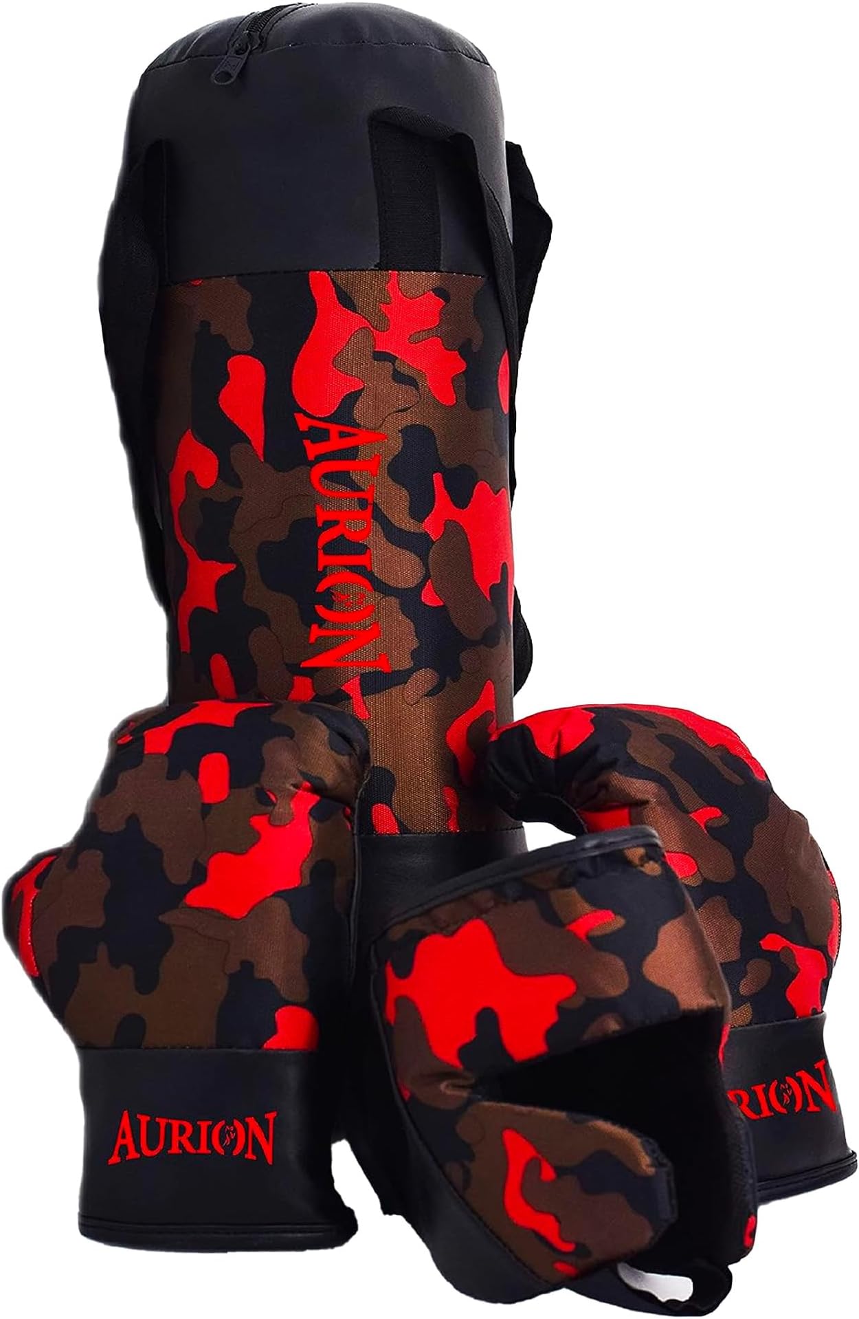 Aurion Kids Junior Boxing Set - 4 Pcs (Camo-Orange) | Gift for Boys and ...