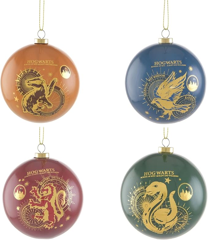 Widdop Harry Potter 70mm Baubles Christmas Tree Decorations - Set of 4 ...