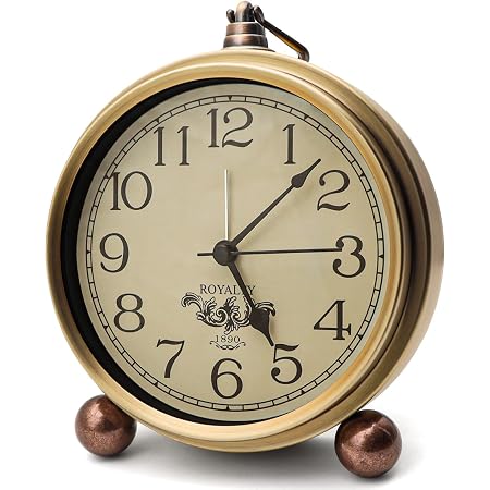 Amazon.com: Vintage Retro Analog Alarm Clock, 4 inch Super Silent Non ...