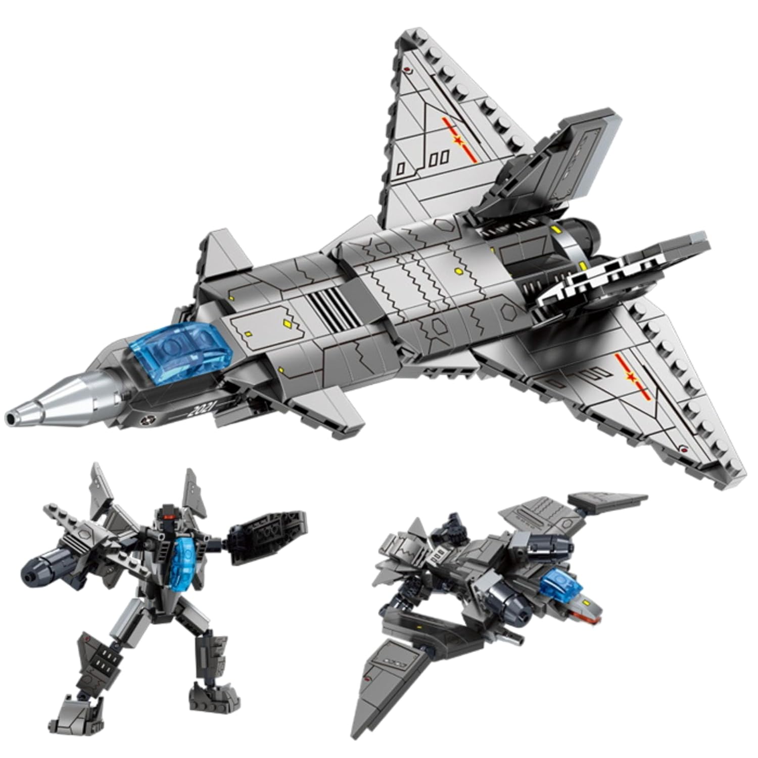 FunBlast DIY STEM Toys for Kids – 377 Pieces 3 in 1 Military Fighter ...