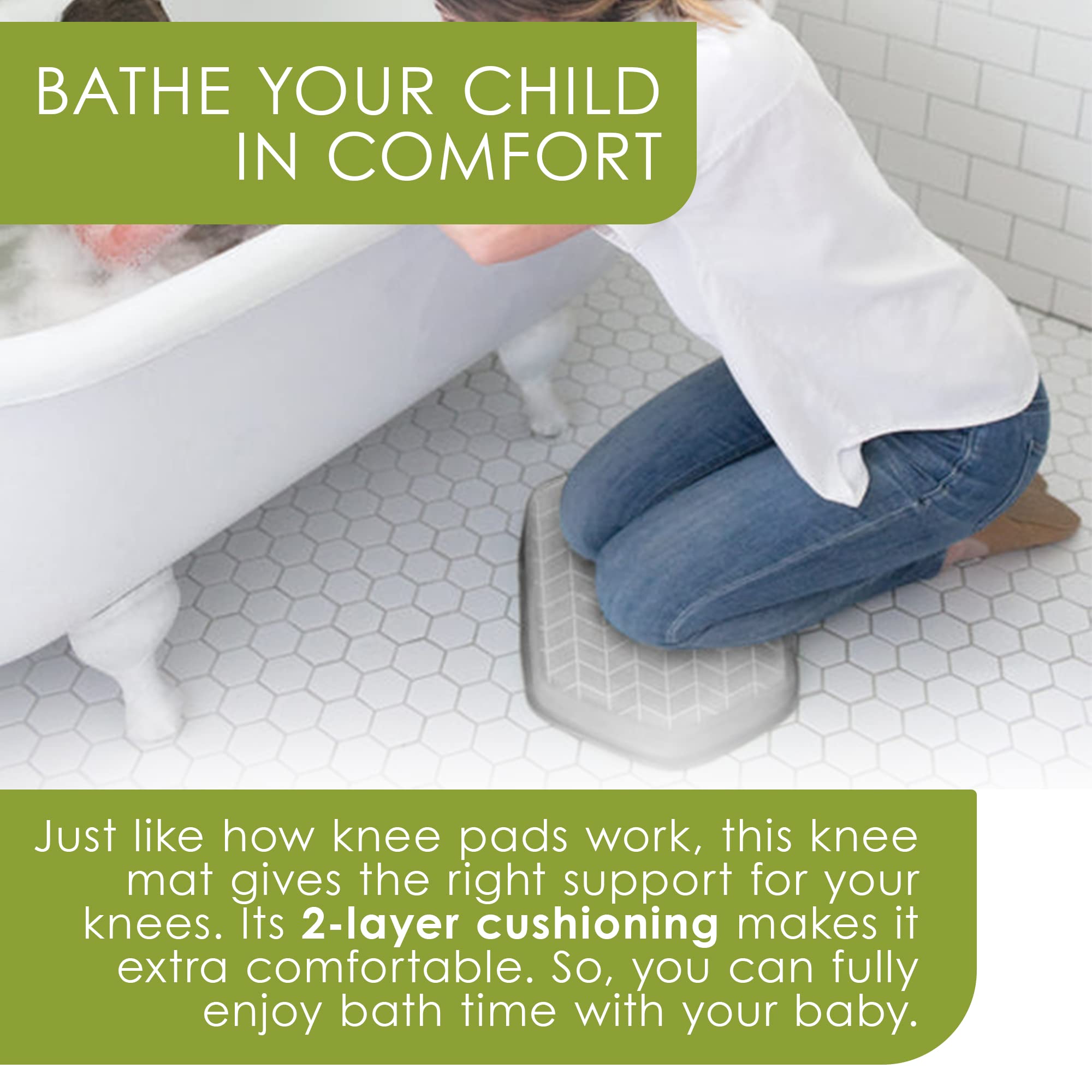 Puj - Pad Bath Kneeler, Extra Comfortable Kneeling Pad, Non-Slip, Firm ...