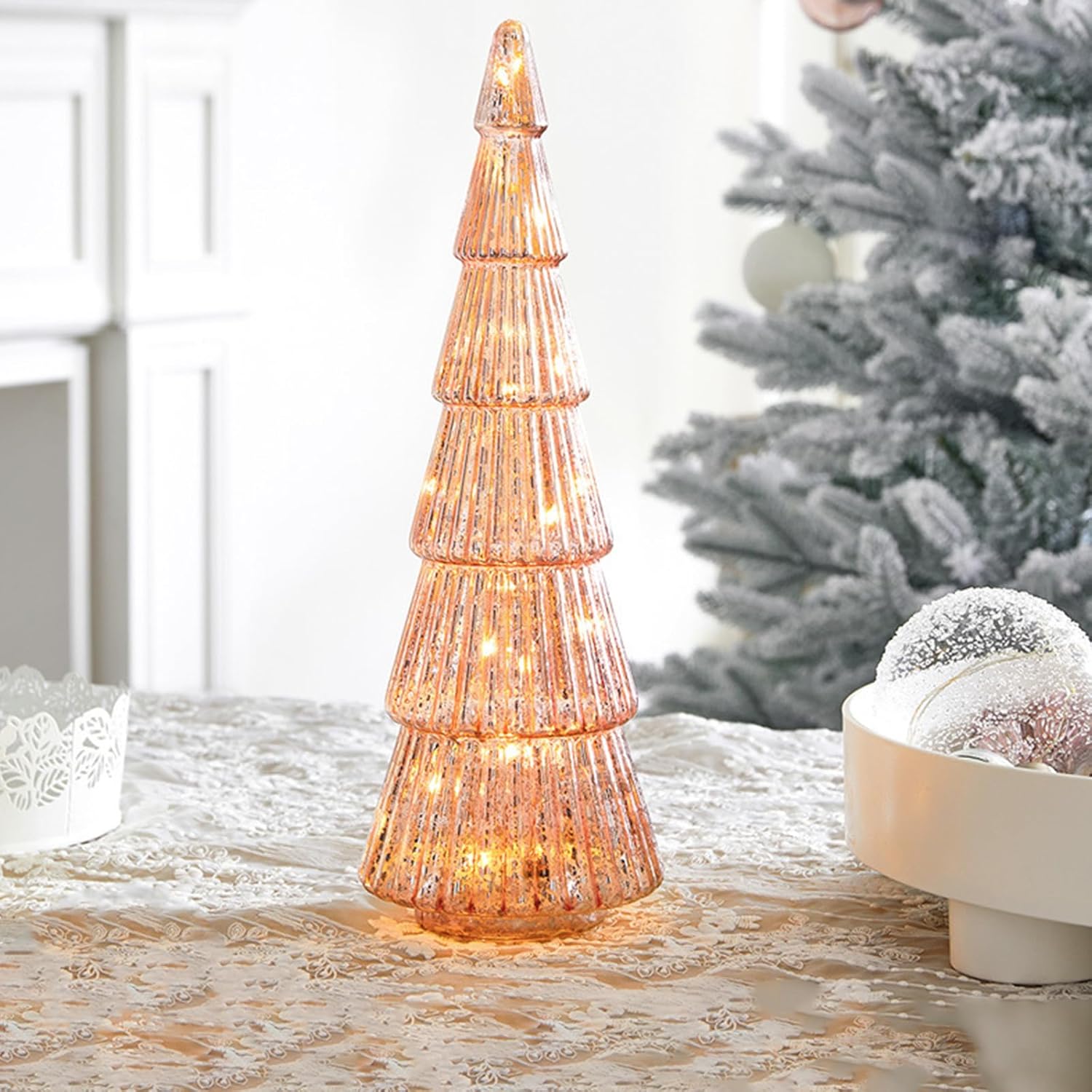Glass Christmas Tree Light Up, Store Lighted Glass Christmas Tree ...