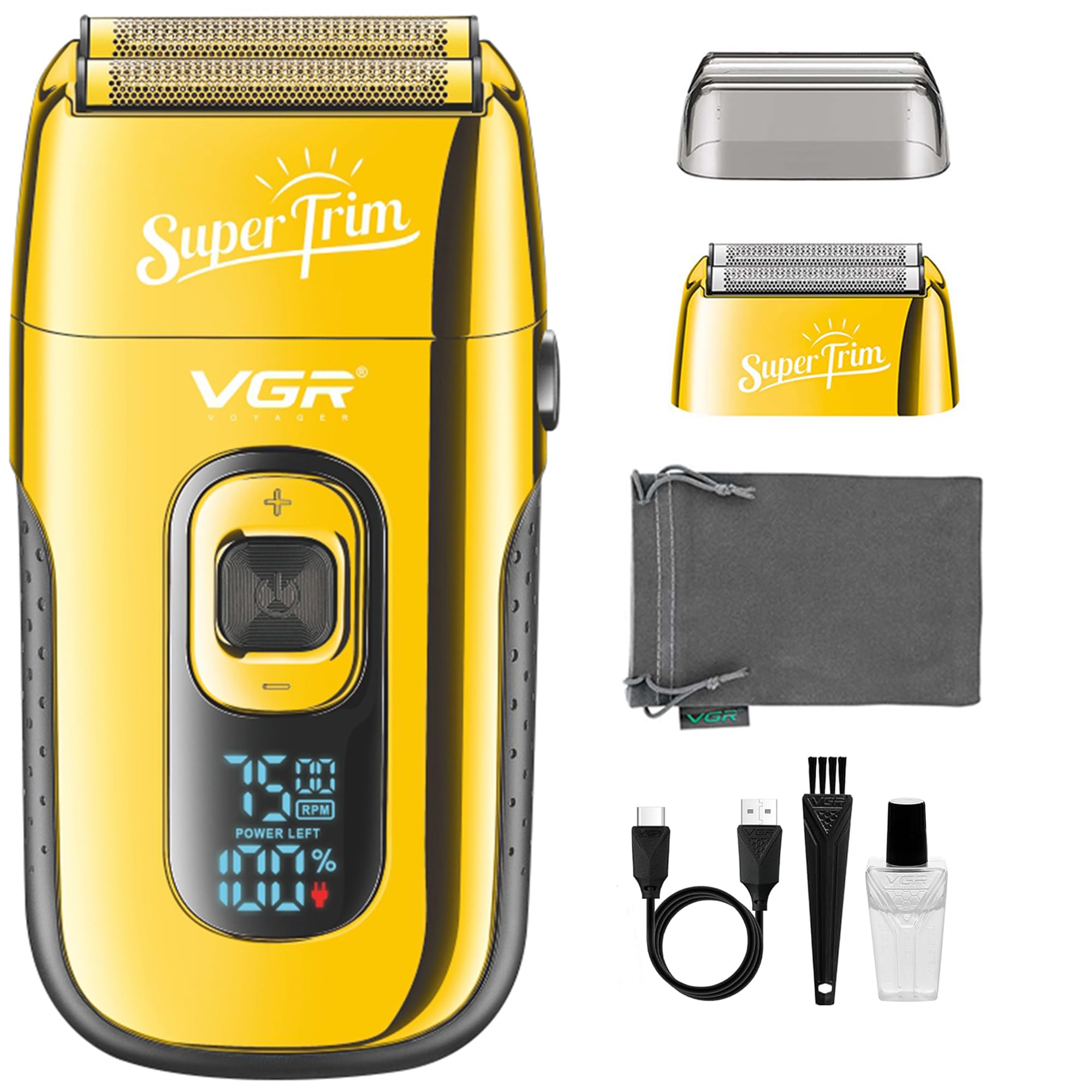 VGR Electric Foil Shaver for Men - 7500 RPM - Pop-up Trimmer - Cordless ...