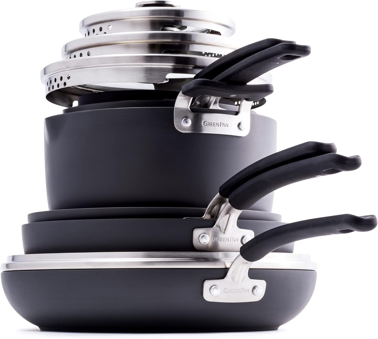 Amazon.com: GreenPan Levels Stackable Hard Anodized Healthy Ceramic ...