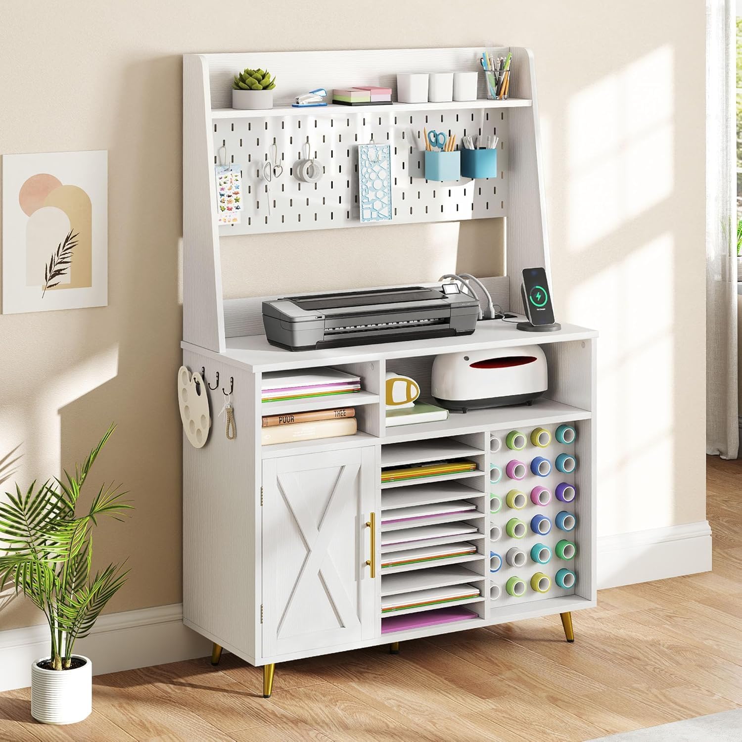 Amazon.com: DWVO Craft Organizers and Storage Cabinet Compatible with ...