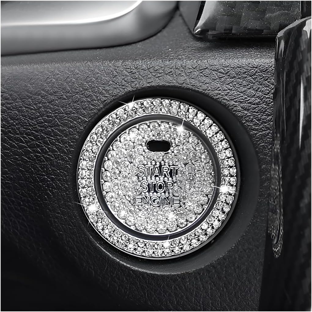 Amazon.com: BELOMI 2 Pcs Bling Car Engine Start Stop Button Decorative ...