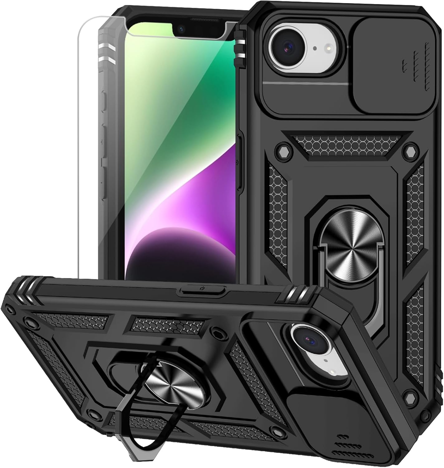 Amazon.com: for iPhone 16E Case, with Camera Lens Cover HD Screen ...