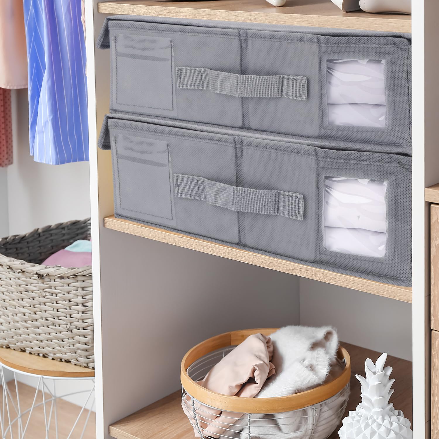 Snapklik.com : 2 Pack Under Bed Storage Organiser, Bed Sheet And Closet ...