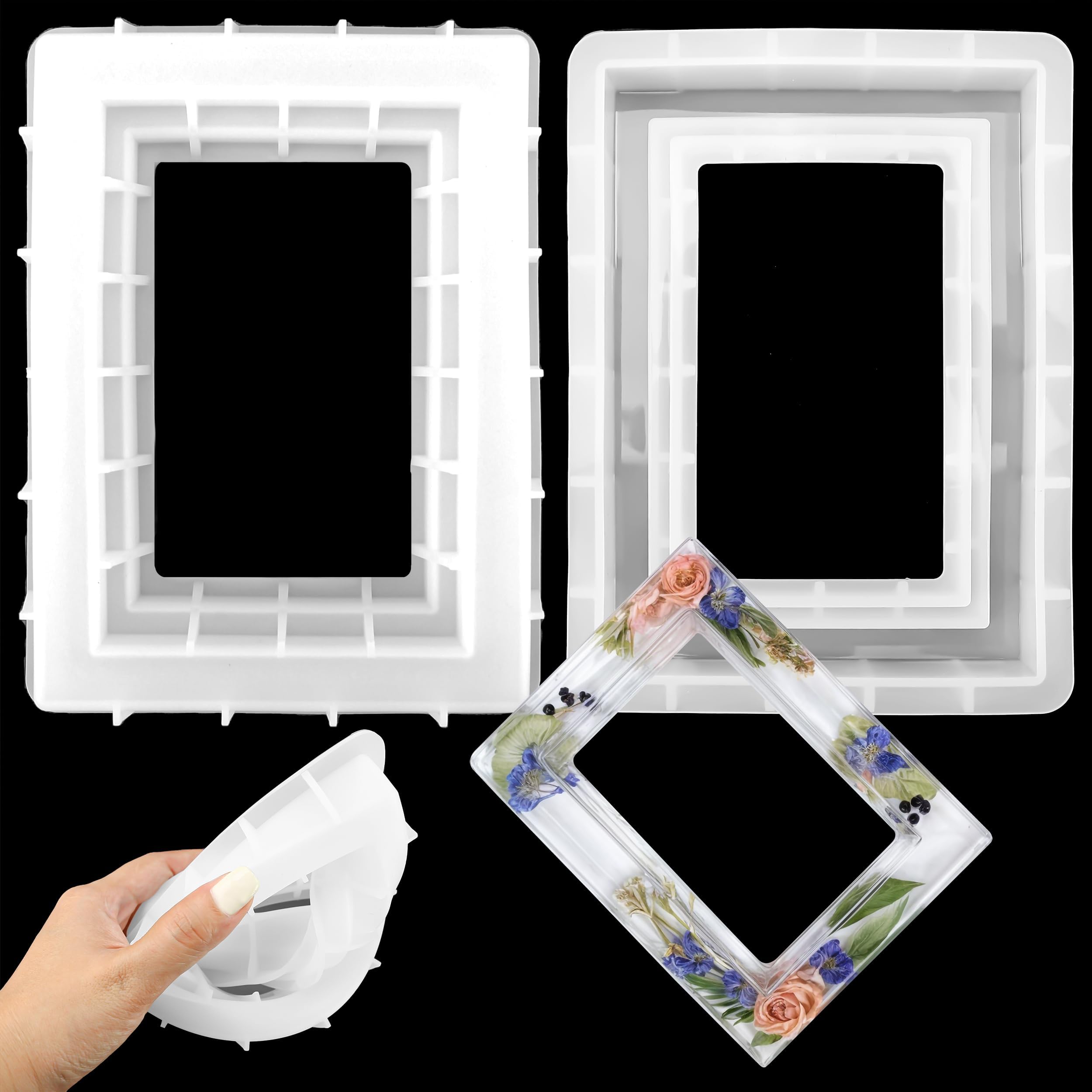 Amazon.com: Resin Picture Frame Mold - Epoxy Silicone Casting Mold for ...