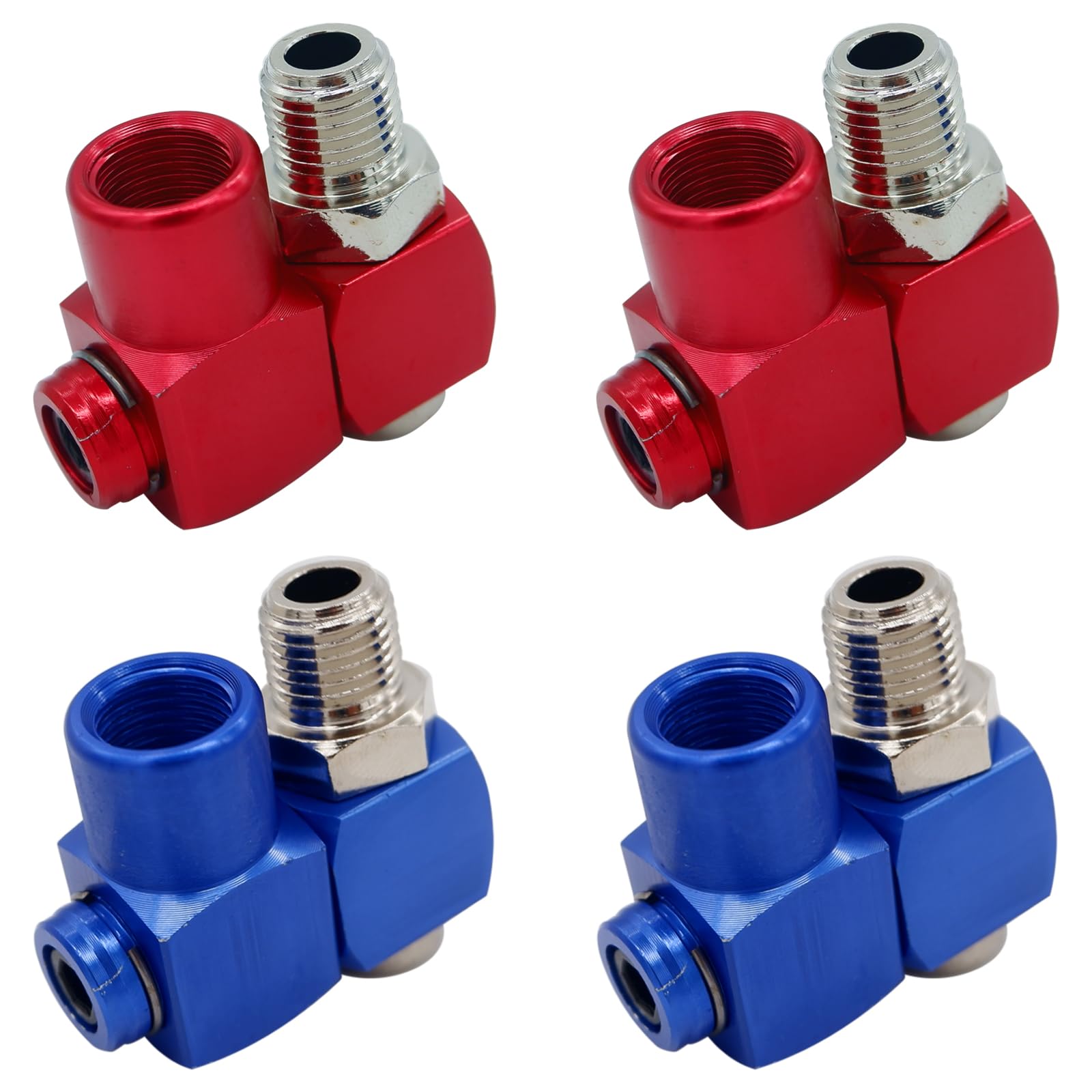 4Pcs 360 Degree Swivel Air Hose Connector 1/4” Industrial Air Fittings ...