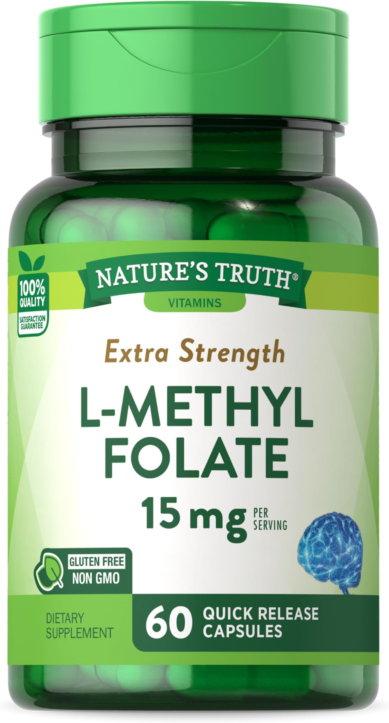 Amazon.com: Horbaach L Methylfolate 15000 mcg | 120 Capsules | 15mg ...